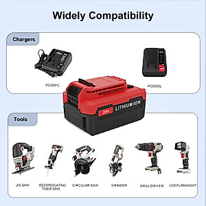 2 Pack 6.0Ah 20V Lithium-ion Replacement Batteries Compatible with Porter Cable 20V Battery PCC681L PCC685L PCC680L PCC682L PCC600 PCC640