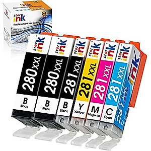 st@r ink Compatible Ink Cartridge Replacement for Canon 280 281 XXL PGI-280XXL CLI-281XXL for Pixma TR8620 TR8520 TR7520 TS6320 TS6120 TS6220 TS9520 TS9120 TS8320 Printer(2 PGBK,1BK/1C/1M/1Y) 6 Packs