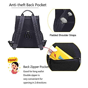 PAOIXEEL Diaper Bag Backpack with Stroller Clips, Lightweight Water-Resistant Nylon Travel Backpack