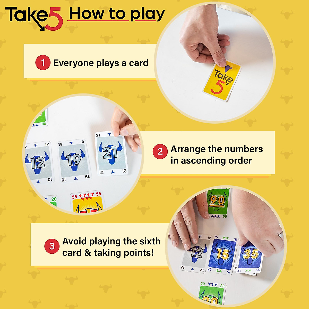 AMIGO Games Take 5 & Take a Number – Two Complete Games in One – Take 5 is The Classic 6 Nimmt! & Take a Number is Also Known as X Nimmt! – Classic Card Games for Kids & Adults Ages 8 & Older