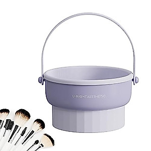Cosmetic Cleaning Box, Portable Cosmetic Tool Washing Bowl, Silicon Brush Cleaner Pad, 300g Makeup Brush Washing Box, Cosmetic Cleaning Mat, Scrubber Bowl Pad for Makeup Sponge Powder Puff Brushes