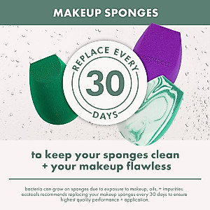 EcoTools Ecofoam Perfect Blender Duo Sponge, Beauty Sponges For Flawless Foundation Coverage, Eco-Friendly Makeup Sponges, Best For Liquid & Cream Makeup Products, Cruelty-Free & Vegan, 2 Piece Set