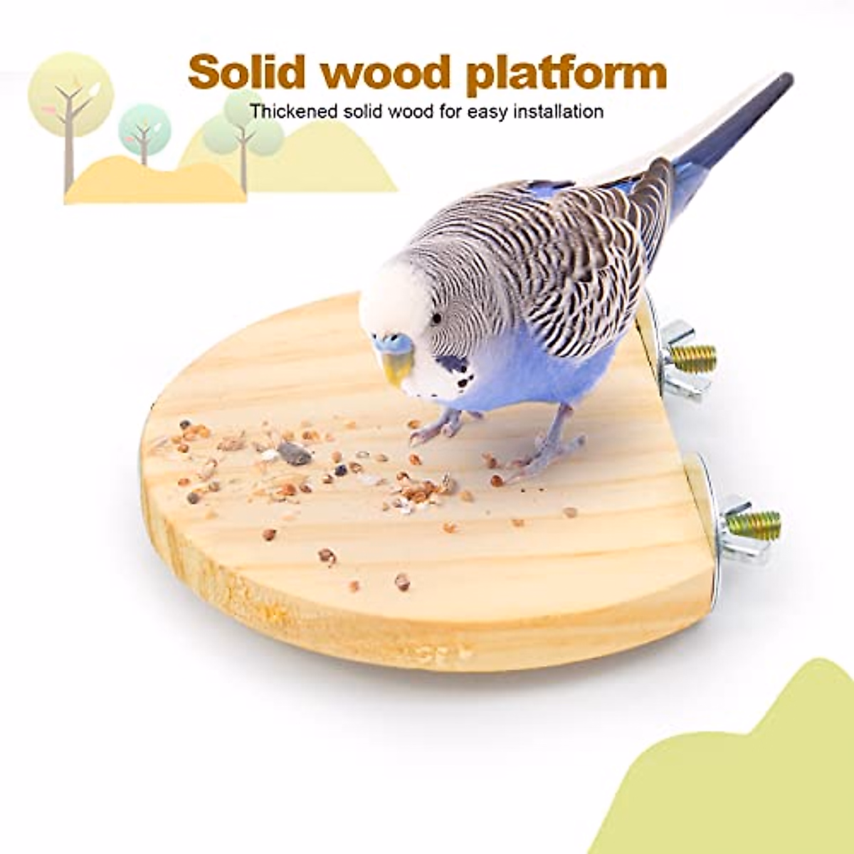 Coconut Bird Nest Coco Bird Hide Shell with Ladder,Parrot Hanging House Cage with Bird Perch Cage Accessories Exercise Toy Habitats for Parrot Parakeet Finch Lovebird and Small Animals (H01)