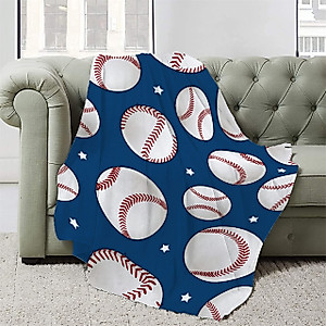 AozyHug Baseball Soft Throw Blanket Flannel Swaddle Blanket Boys, Girls, Infant, Newborn Receiving Blankets Toddler and Kids Blankets for Crib Stroller (30"x40" Inches)