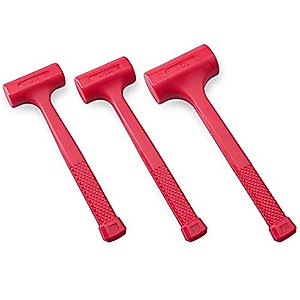 3-Piece Premium Dead Blow Hammer and Unicast Mallet Set - Include 16-oz (1 lb), 32-oz (2 lb) and 48-oz (3 lb) | Rebound Resistant, Non-Marring and Non-Sparking Design