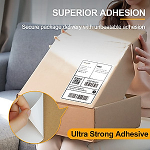 4x6 Thermal Labels, 500Pcs Shipping Labels for Printer, QNCZ Fanfold Commercial Grade Direct Thermal Printer Paper for Rollo Label Printer and Zebra