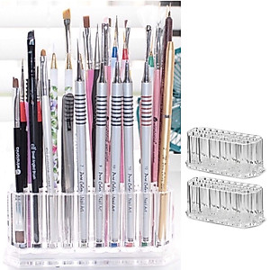 BY ALEGORY Acrylic Nail Art Tool Organizer Storage for Storing Pro Beauty Finger Nailcare Art Kit Tools Makeup Display Case Refillable Container Holder Organization (2)