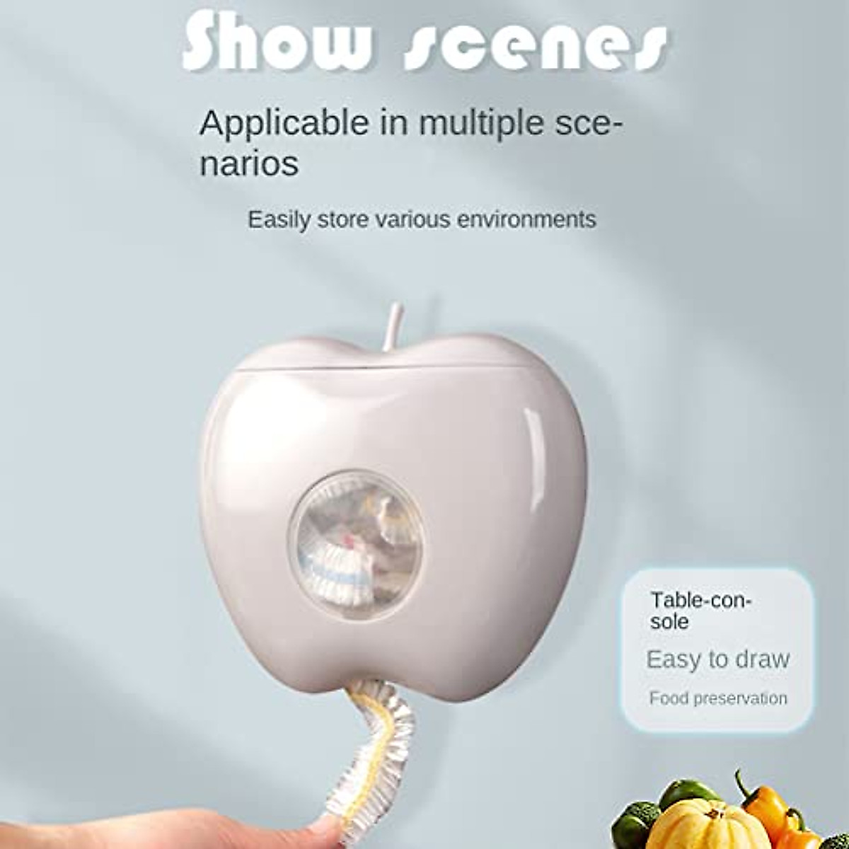 XiFor Disposable Clingfilm Storage Box, Plastic Bag Container and Dispenser for Grocery Bags, Shower Cap Organizer Wall Mounted Rack Trash Bag for Kitchen and Bathroom