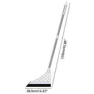 Yeahii Multifunction Magic Broom, 2-in-1 Sweeper,Easy Dry The Floor and Remove Dirt and Hair Remover, Liquid, Glass Wiper, Super Sweeper Broom for Living Room, Kitchen, Bathroom (New White)