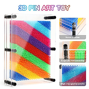 3D Pin Art Toy, Pin Art Board Pin Art Toy for Kids, Sensory Toys for Age 3, 4, 5, 6, 7, 8, 9, 10+ Years Old Kids Boys Girls, Toddler Toys Birthday Gifts Baby Girl Boy Gifts Fidget Toys(Multicolor)