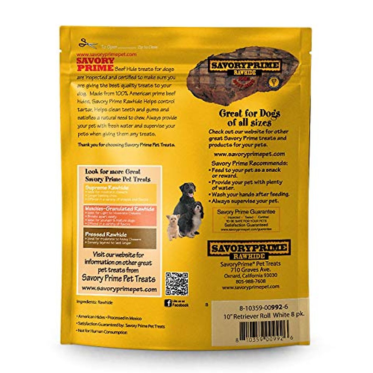 Savory Prime 10-Inch Supreme Retriever Roll White, 8-Pack (992)