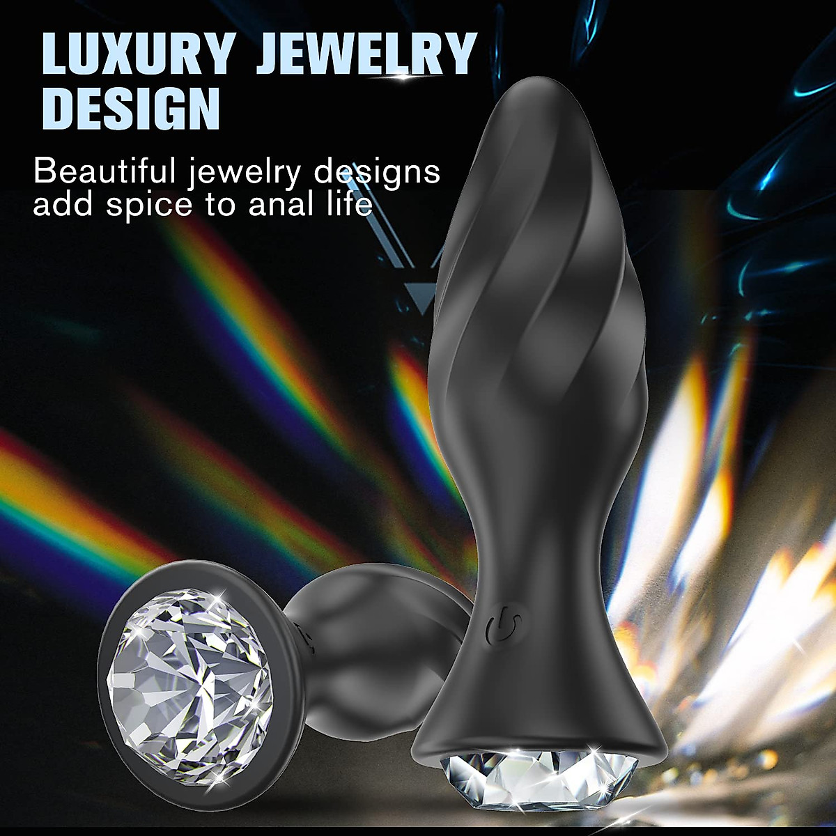 Vibrating Jewelry Butt Plug with APP Control, Anal Vibrator Prostate Massager Remote 9 Vibration Modes for Fun, Rechargeable Sex Toys Men Women and Couples