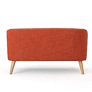 Christopher Knight Home Bridie Mid-Century Modern Loveseat, Muted Orange Fabric