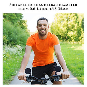 2 Pieces Bike Mirror Cycling Rear Mirror Adjustable 360 Degree Rotatable Handlebar Rearview Bicycle Mirrors Shockproof Wide Angle Acrylic Convex Safety Mirror for Most Mountain Road Bike