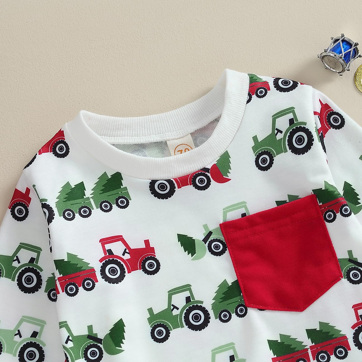 Christmas Outfit Toddler Baby Boy Girl Clothes 0 3 6 9 12 18 24Months 2t 3t Xmas Tree Sweatshirt Top+Long Pants Set (Christmas Car Tree Outfits, 12-18 Months)
