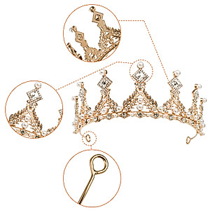 Hedume Set of 3 Crystal Princess Crown for Girls, Queen Tiaras with Rhinestone, Crystal Tiara Headbands for Birthday, Bridal Wedding, Model Catwalk, Prom, Party