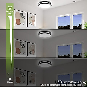 Yogaret 13 Inch LED Ceiling Light Fixture: 40W Flush Mount Ceiling Light 4000 Lumens Dimmable, 3000K/4000K/5000K Modern Ceiling Lamp for Bedroom Kitchen Bathroom Hallway Closet Laundry