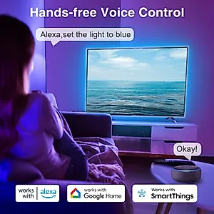 Sengled Smart TV LED Backlights for 45-75 inch TVs, 8 PCS Segmented Strip Lights, Work with Alexa Google Home, Music Sync Wi-Fi RGB Ambient Lighting, Grouping, Adjustable Length, 25,000 Hours