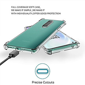 Osophter for Oneplus 8 Case [Not Compatible with Oneplus 8t],Clear Transparent Reinforced Corners TPU Shock-Absorption Flexible Cell Phone Cover for One Plus 8(Clear)