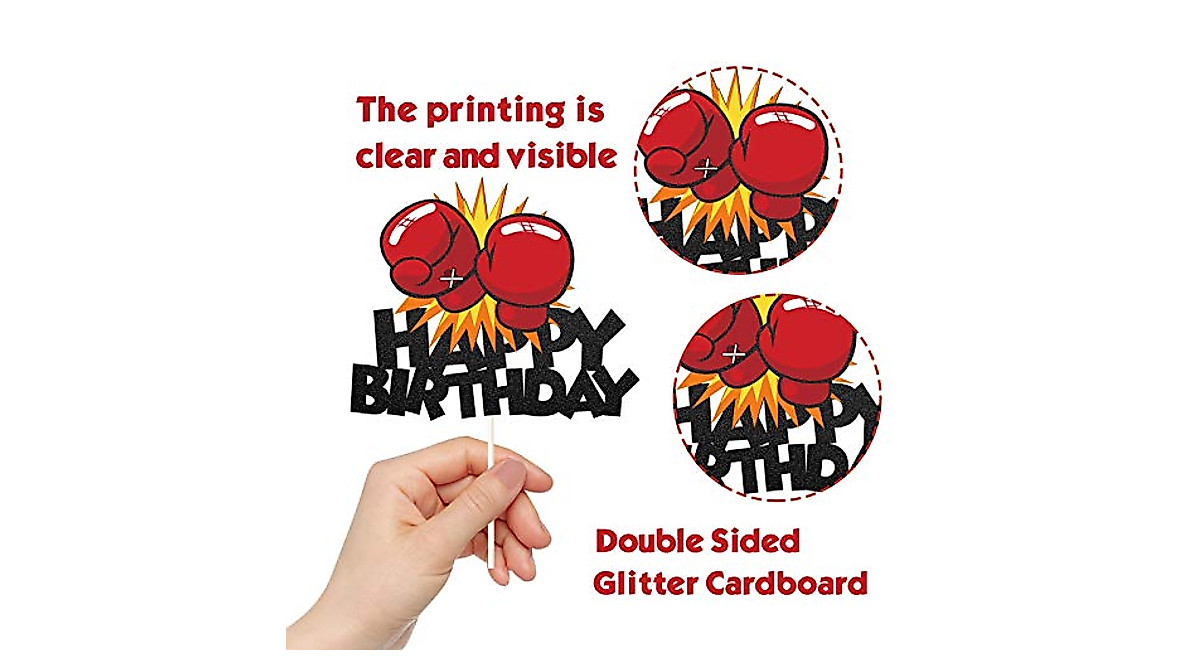 Boxing Birthday Cake Topper for Sports & Baby Showers | Festive Decor