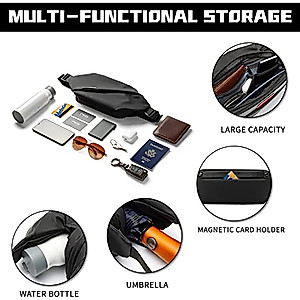 NIID Sling Chest Bag for Men Crossbody,Small Zipper Waterproof Cross Body Shoulder Bags Travel Hiking Daypack(Black)…