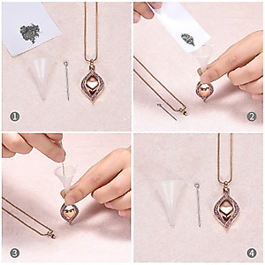 Cremation Jewelry for Ashes The Eye of My Heart Keepsake Memorial Jewelry for Urn Necklace Stainless Steel Ashes Pendant with 20 Inch Chain (2pcs Rose(White+Purple))