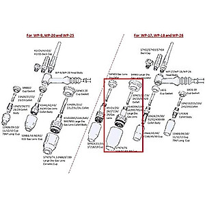WeldingCity 2-pk Large Gas Lens Collet Body 45V63 (5/32") for TIG Welding Torch 17, 18 and 26 Series from Weldcraft Lincoln Miller ESAB CK (2-PK)