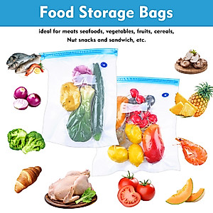 60 Pack Sous Vide Bags Vacuum Sealer Bag for Food, 4 Sizes Reusable Food Bags Vacuum Zipper Storage Bags with Air Valve Double Layers Food Storage