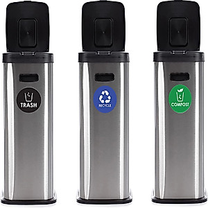 EasyULT 4" x 4" Recycle Sticker Trash Bin Label, Trash Sticker for Trash can, Ideal Sign for Home or Office Refuse Bin -6 Pack