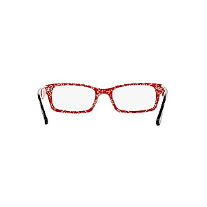 Ray-Ban RX5206 Rectangular Prescription Eyeglass Frames, Black On Texture Red/Demo Lens, 54 mm