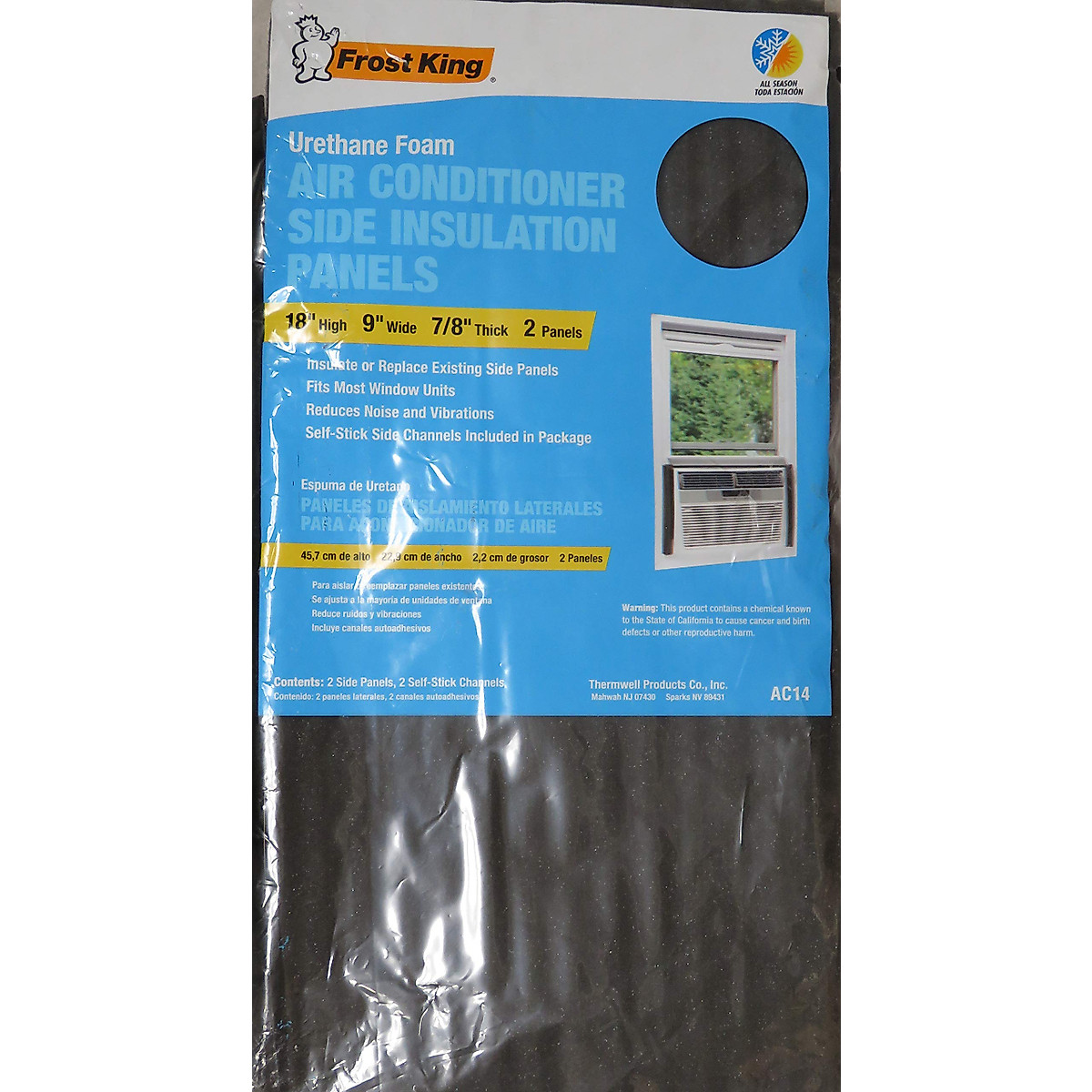 FOAM AR CON BLK 18" 2PK