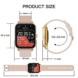 Wwzzey Smart Watch for Women Answer/Make Calls, 1.7" Waterproof Fitness Watch with Heart Rate/Blood Oxygen/Sleep Monitor, Ai Voice, Women Watches for Android/iPhone.