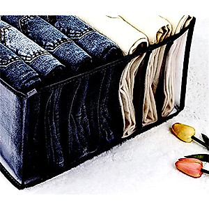 Durable Clothes Organizer Foldable Drawer Organizers Jeans Drawer Dividers Organizers Clothes Mesh Separation Box for Jeans Legging T-Shirt Underwear Socks