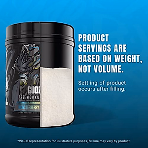 RYSE Signature Series GODZILLA Pre Workout | Pump, Energy, Strength, and Focus | Citrulline, Beta-Alanine, Caffeine | 40 Servings (Monsterberry Lime)