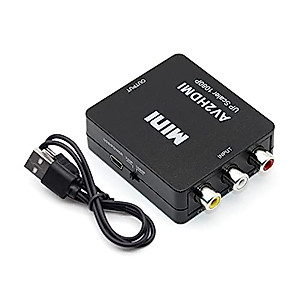 Sorthol RCA to HDMI Converter, AV to HDMI 1080P Composite CVBS AV to HDMI Video Audio Converter Adapter for PAL/NTSC for PC Laptop Xbox PS4 PS3 TV STB VHS VCR Camera DVD