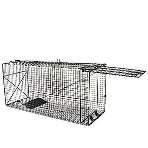 Humane Way Folding 50 Inch Live Humane Animal Trap - Safe Traps for All Animals - Dogs, Raccoons, Cats, Groundhogs, Opossums, Coyote, Bobcat - 50"x20"x26"