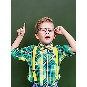 Newcotte 3 Pcs Boy's Bow Ties for Kids Toddler Child Cute Adjustable Costume Pre Tied Bowties for Kids Wedding Birthday Party(Truck, Dinosaur, Spacemen Pattern)