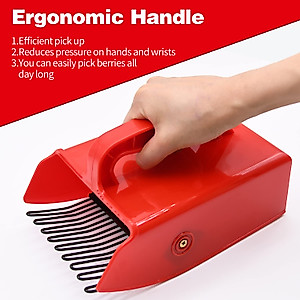 1/2/4 Pack Berry Picker, Berry Pickers and Rakes with Metallic Comb and Ergonomic Handle for Easier Berry Picking, Blueberry Rake Scoop for Blueberries, Lingonberries and Huckleberries(1 Pack)