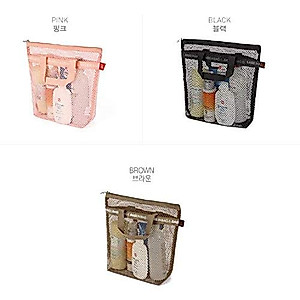 Mesh Travel Shower Caddy Tote Bag for Gym, Swim, Dorms, Bathrooms | 10"x10"x 2.5" | Pink