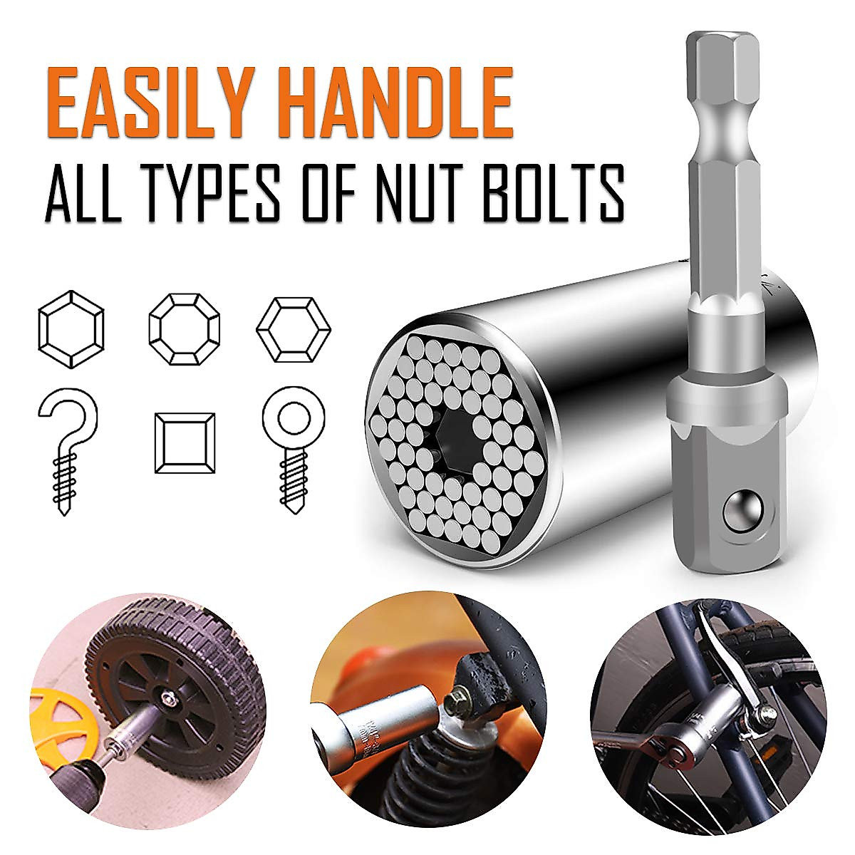 BIIB Universal Socket Tools Cool Gadgets for Men, Birthday Gifts for Men, Mens Gifts Super Socket Fathers Gifts, Unique Gifts for Men Who Have Everything, Women, Boyfriend, Husband, Dad, Grandpa