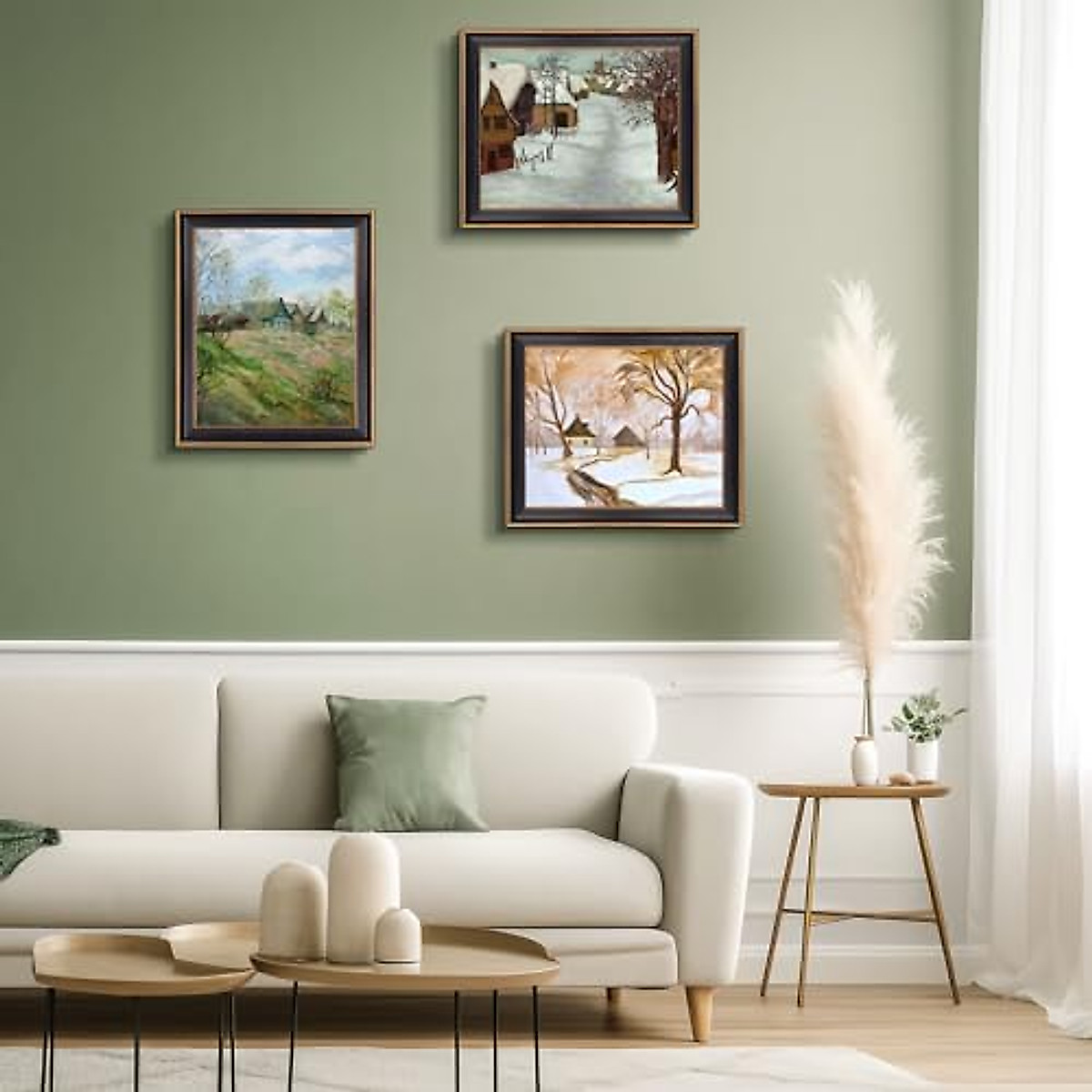 Space Art Deco, 16x20 Ornate Picture Frame Without Mat for 16x20 Photo,Shatter-Resistant Glass Sawtooth Hangers Wall Mount Display(Color Black/Ornate Gold)