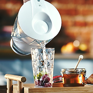 DAFI Glass Water Filter Pitcher with Alkaline Filter | 64 oz | waterdrip Water Purifier for Drinking Water, Clearly Filter jug, Water purifer | White LED, BPA-Free | Made in Europe