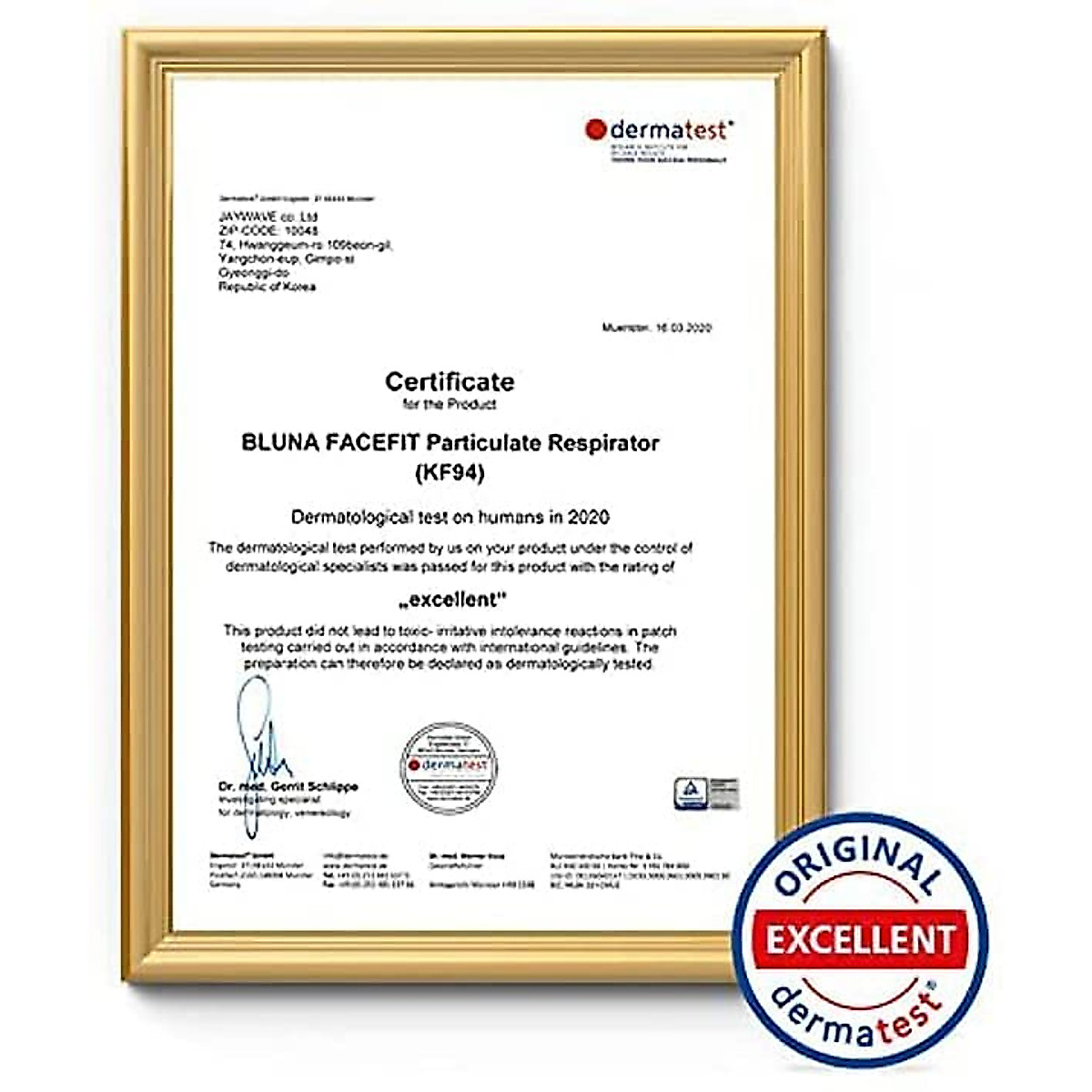 [20 Pack] :: Authentic :: BLUNA [KIDs/SMALL] KF94 Facefit Ergonomic 3D Adjustable Strap Korean Face Mask, White [Made in Korea][Individual Package] for Small Kids Children