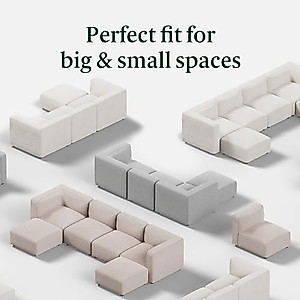 Zinus Luca Reversible Chaise Sectional Sofa, Modern Style, Flexible Modular Design, Easy Tool-Free Assembly, Grey