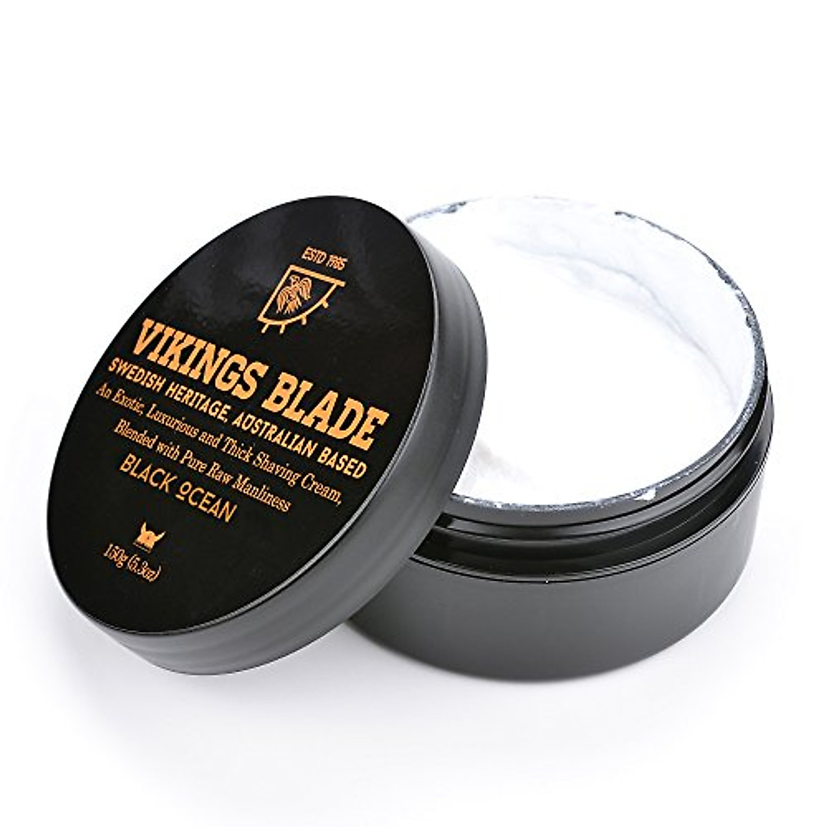 VIKINGS BLADE Luxury Shaving Cream, Black Ocean Scent, Silky Buttery Smooth, Surfactant Base. Refreshing, Clean, Close, FOAMING Shave Cream