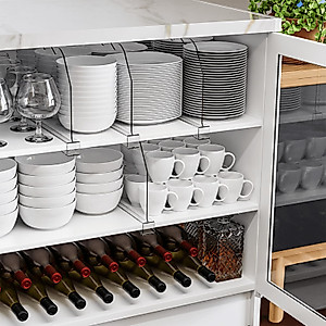 Yieach 6 PCS Acrylic Shelf Dividers for Closet Organization,Clear Closet Shelf Organizer for Wood Closet Separator,Perfect for Sweater, Shirts, Purse, Bookshelf, Handbags in Bedroom Cabinets Shelves