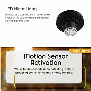 BRIGHTICONIC BICSL20-01 5LEDs Solar Portable Toilet Chicken Coop Dog House Storage Shed - Waterproof LED Night Light for Closet Camping Outhouse Kit Portable Potty (BICSL20-01(5LEDs))