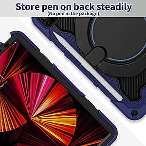 ROISKIN for iPad Air 5th 4th Generation Case 10.9 inch and iPad Pro 11 inch Case 4th 3rd 2nd 1st Gen for Kids (Without Screen Protector), 360 Kickstand Handle Shoulder Strap Case