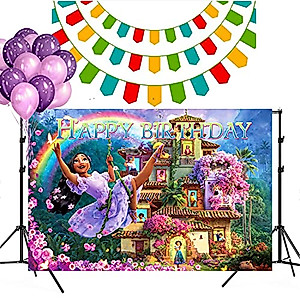 Encanto Birthday Party Supplies, Movie Encanto Backdrop for Room Decor and Boys Girls Birthday Party Decorations (5×3 Ft)
