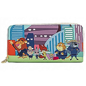 Loungefly Disney Zootopia Chibi Group Zip Around Wallet
